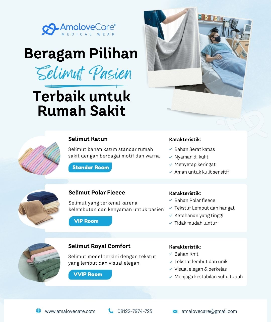 Selimut Pasien Rumah Sakit – AmaloveCare Medicalwear
